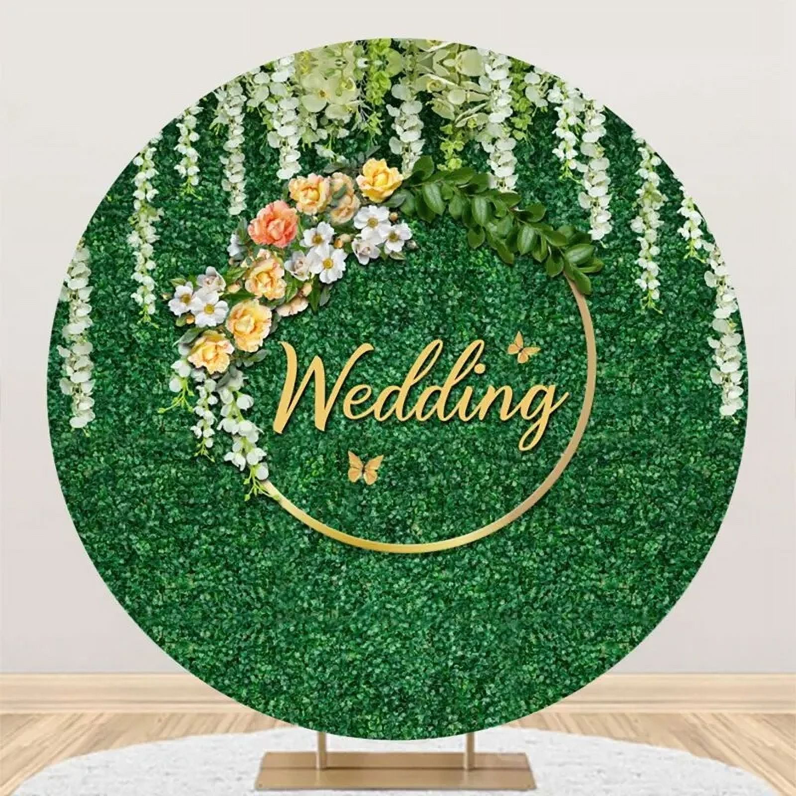 Round Wedding Flower Wall Bridal Shower Mr & Mrs Engaged Ceremony Party ...