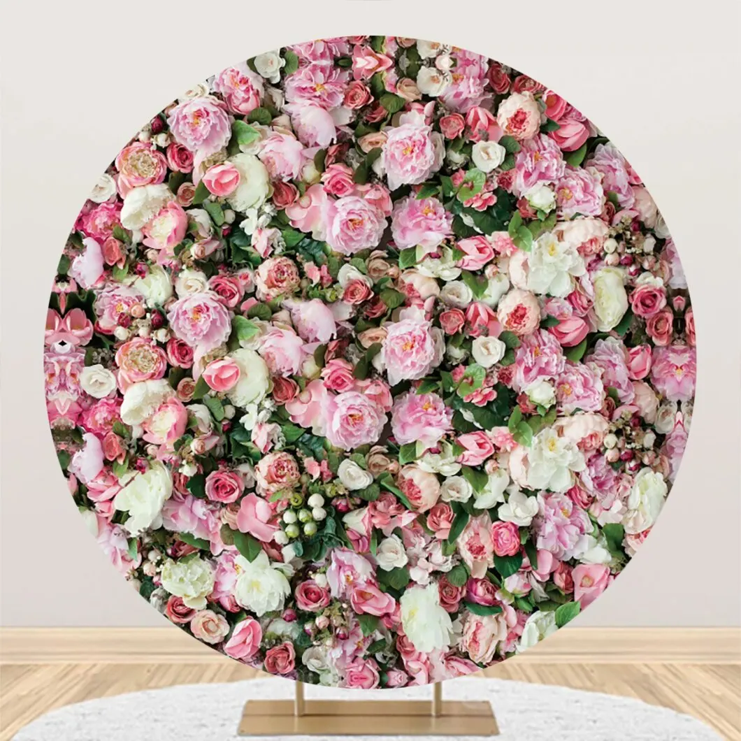 Round Wedding Flower Wall Bridal Shower Mr & Mrs Engaged Ceremony Party ...