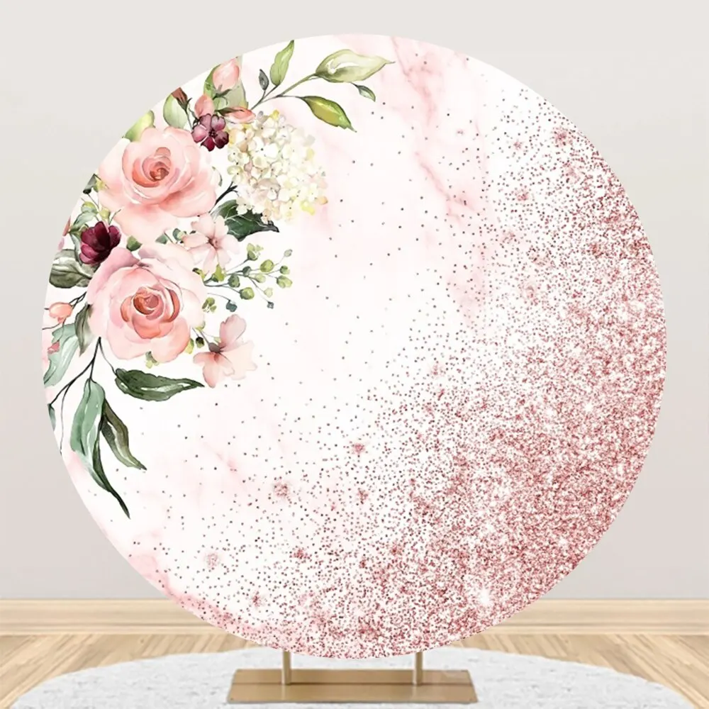 Round Wedding Flower Wall Bridal Shower Mr & Mrs Engaged Ceremony Party ...