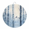 Round Welcome Sign for Front Door, Winter Forest Hanging Metal ...