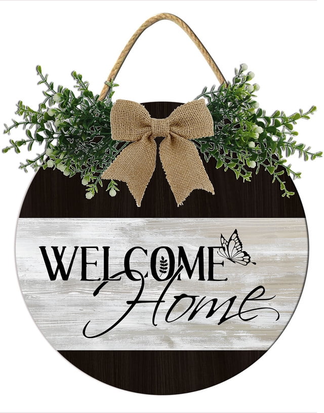 Round Welcome Sign Plaque,Welcome Out Home Wooden Hanging Sign Wood ...