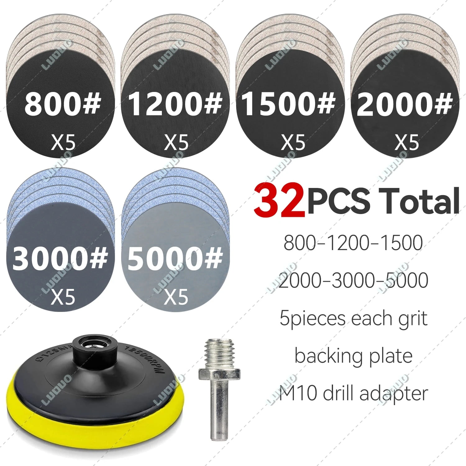 Round Wet Polishing Sandpaper Dry Sanding Sheet For Car Detailing ...