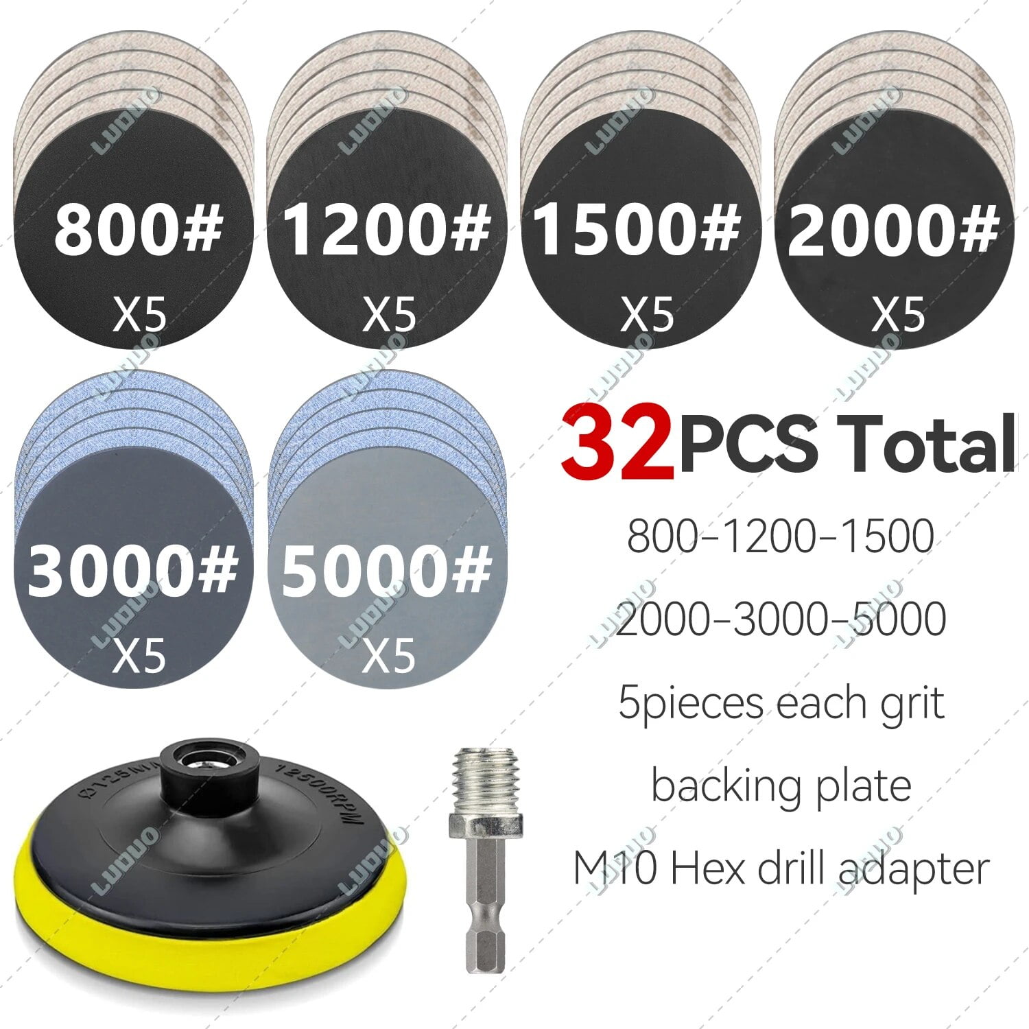 Round Wet Polishing Sandpaper Dry Sanding Sheet For Car Detailing ...