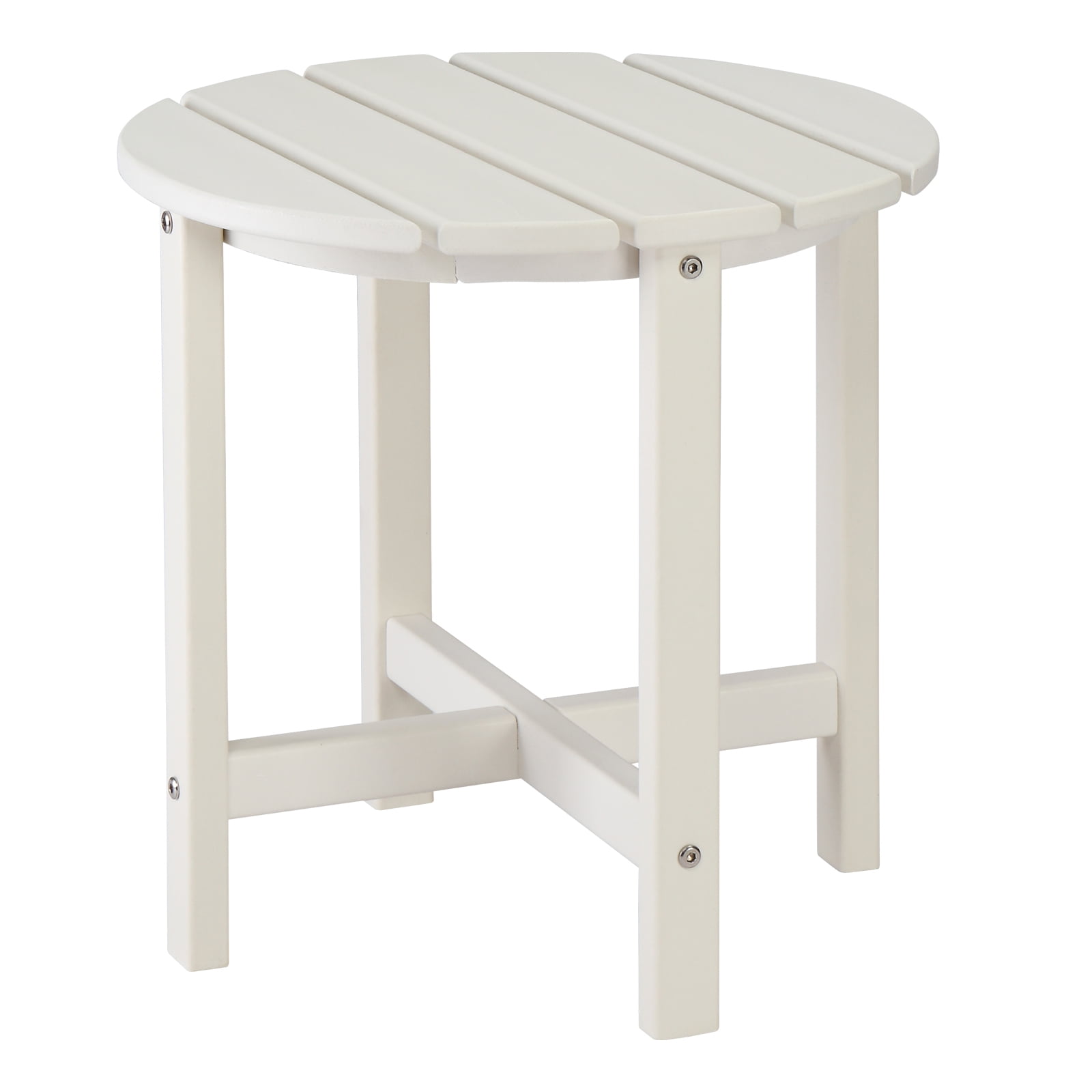 Round White End Table, Outdoor Side Tables for Patio, Pool, Backyard ...