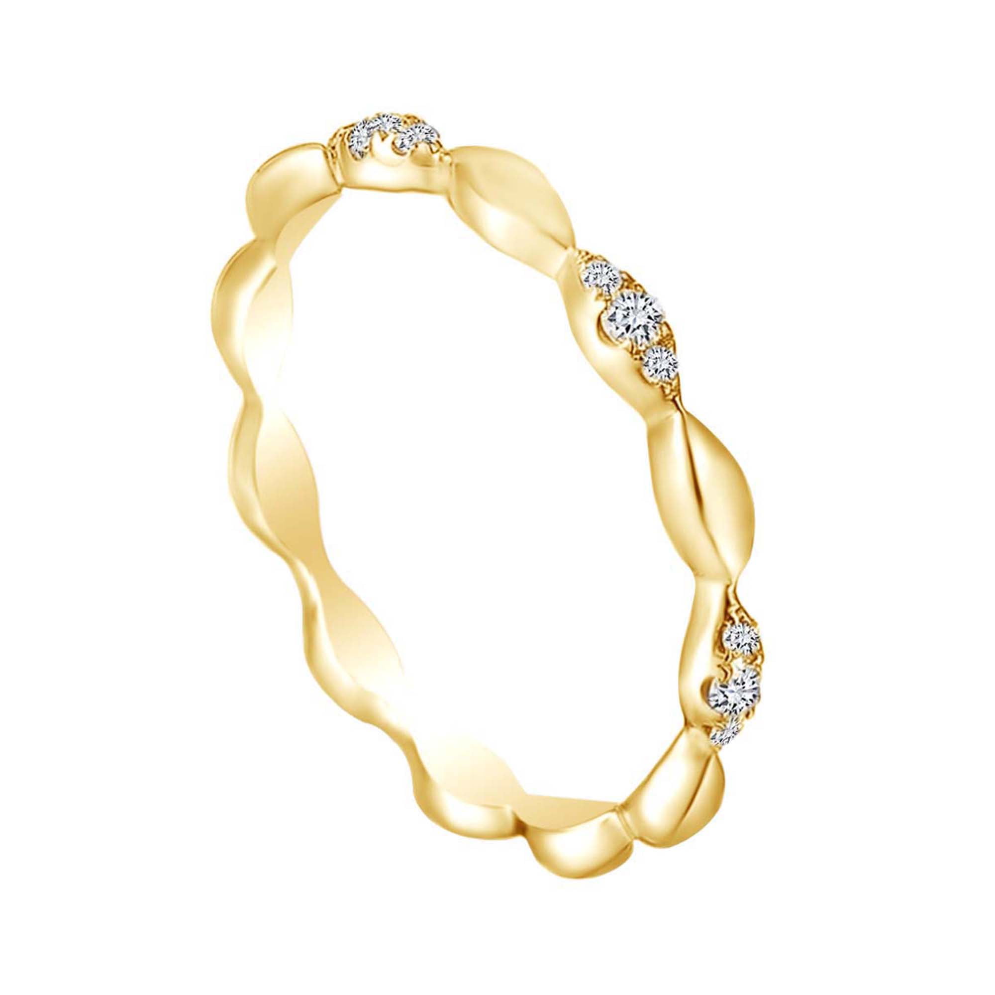 AFFY Round White Natural Diamond Accent Drop Design Engagement Ring 14K ...