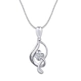 AFFY Round White Natural Diamond Accent Swirl Pendant Necklace 14k ...