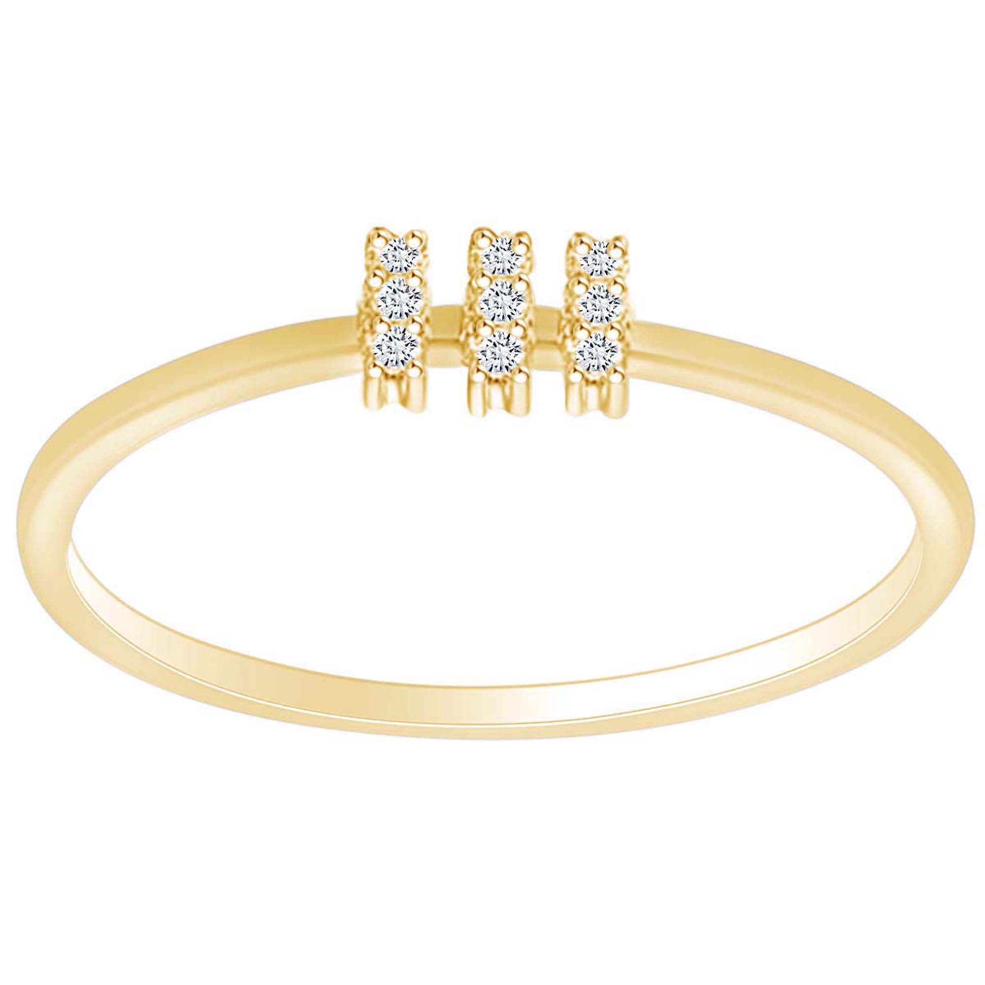 AFFY Round White Natural Diamond Accent Trendy Engagement Ring 14K ...