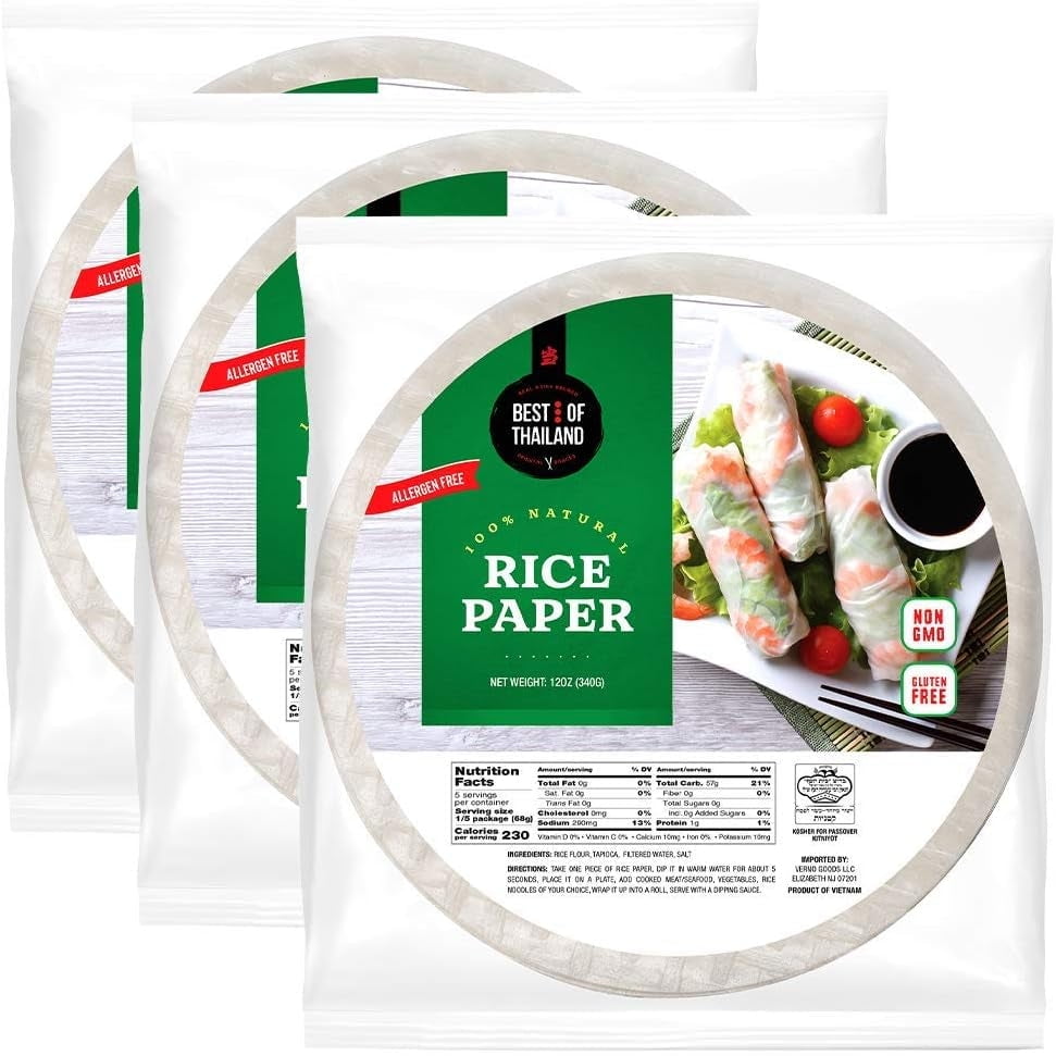 [Round] White Rice Paper Wraps 3 Pack | Perfect for Fresh Spring Rolls ...