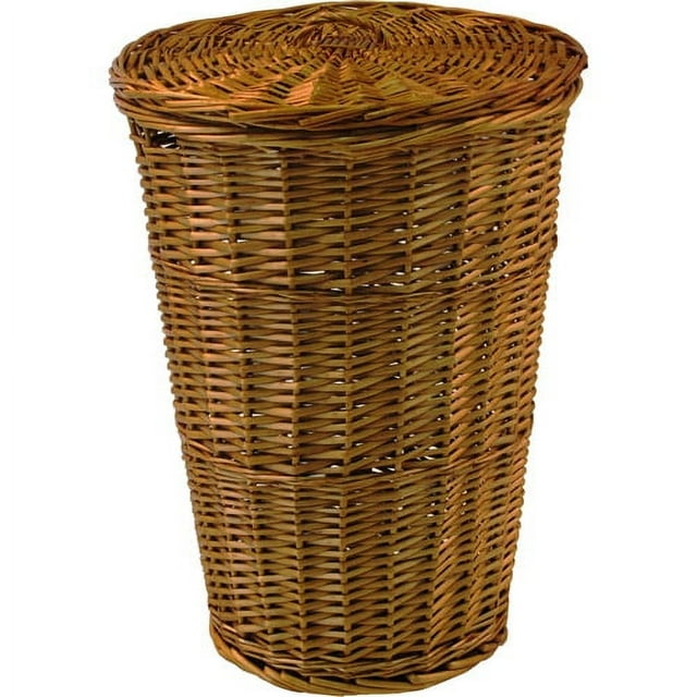 Redmon Round Willow Hamper with Matching Lid - Honey - Walmart.com