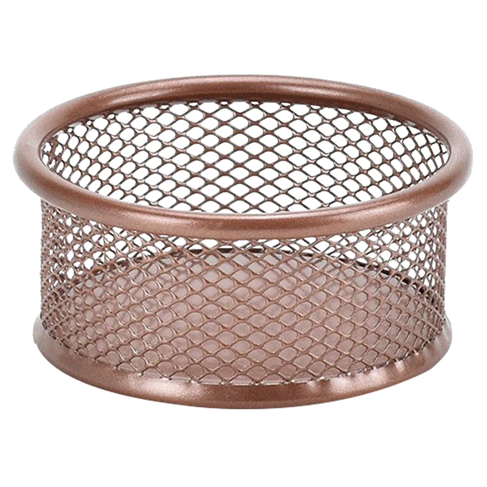 Round Wire Mesh Clip Holder for Desk Organization, Stackable Paper Clip ...