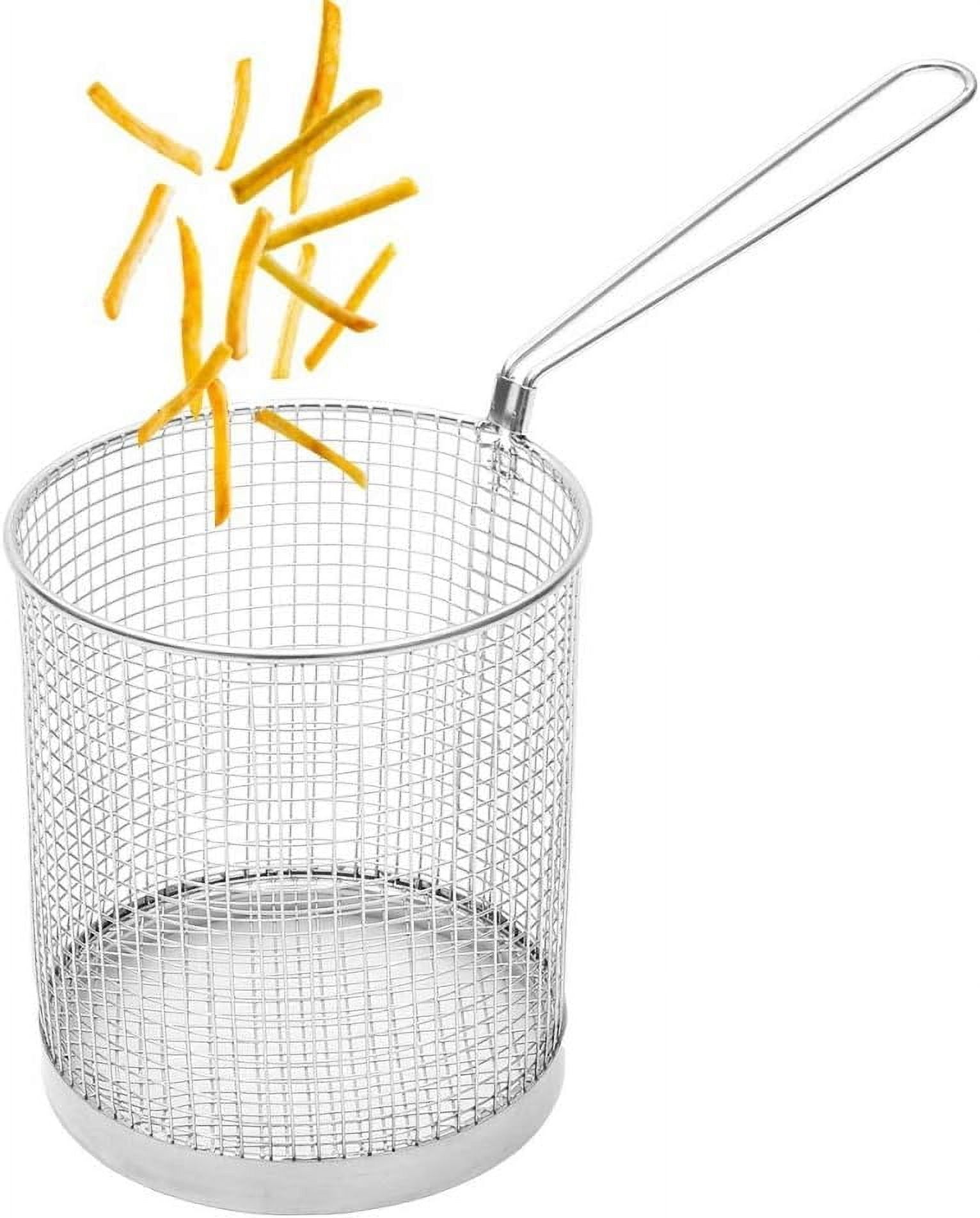 Round Wire Mesh Fry Basket, Elegant Finish And Robust Stainless Steel ...