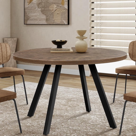 47" Round Dining Table for 4-6 | Modern Farmhouse Kitchen Table with ...
