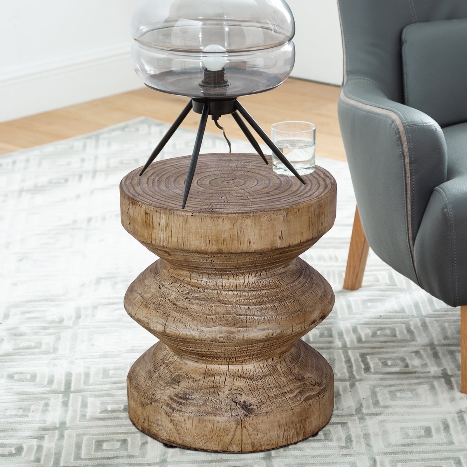 Round Wood Look Accent Table, Stool, Wood Stump - Walmart.com