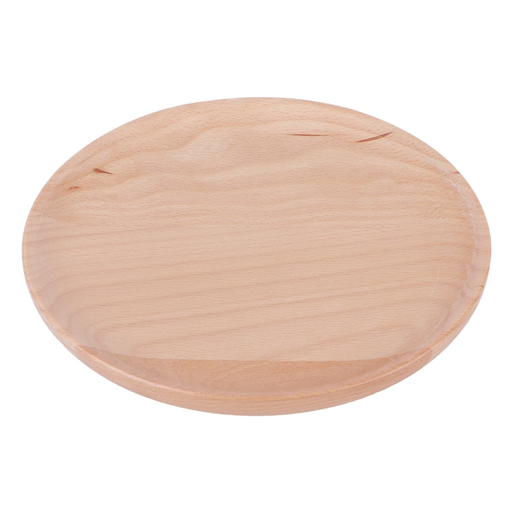 Round Wood Plates,Simple Style Wood Plate Dinner Breakfast Food Dish ...