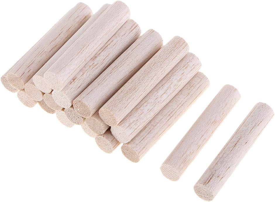 Round Wood Stick Unfinished Woodcraft Stick Dowel Rod 20 Pieces 50mm ...