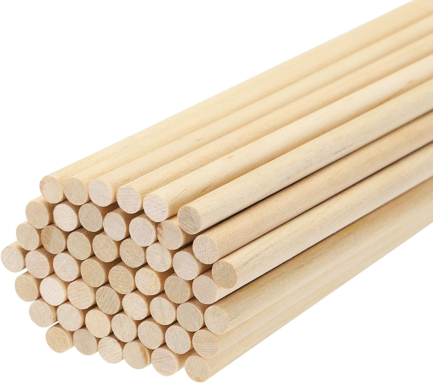 Round Wood Sticks 0.31"x9.45" Dowel Rod Unfinished Hardwood Stick Craft ...