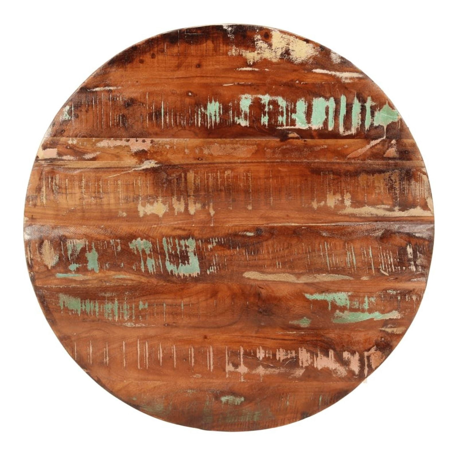 Round Wood Table Top 27.6", Solid Reclaimed Wood Replacement Tabletop ...