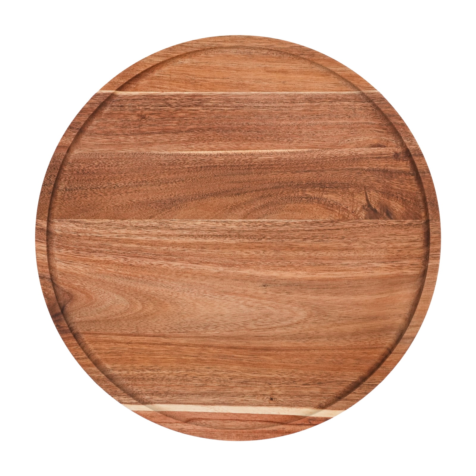 Round Wood Tray, Acacia Wooden Serving Tray, Serving Platter, Appetizer ...