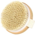 Round Wooden Brush for Dry and Wet Brushing, Exfoliating Massaging Dry ...