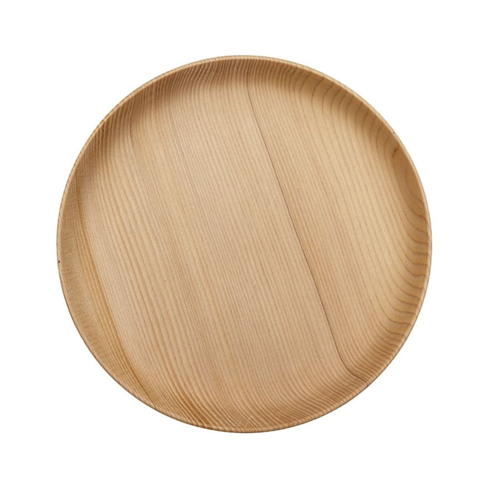Round Wooden Dinner Plates Ecofriendly Delicate Dinnerware Utensils for ...