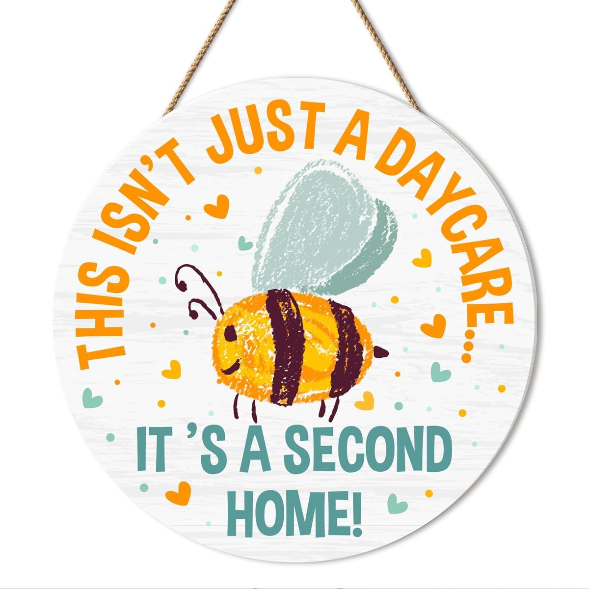 Round Wooden Door Sign, Nursery Daycare Welcome Door Sign, Nursery ...