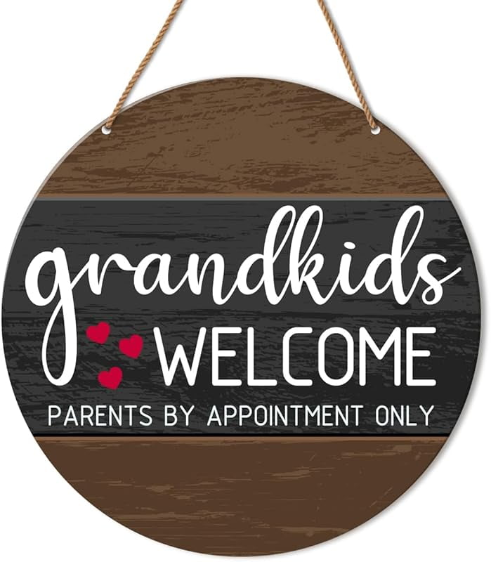 Round Wooden Door Sign Pretty Welcome Sign for Front Door, Welcome Sign ...