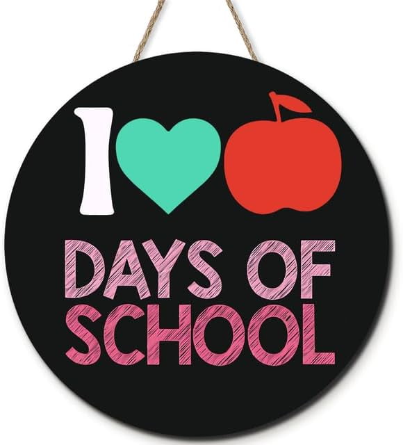 Round Wooden Door Sign, Welcome Back to School Door Sign, Classroom ...