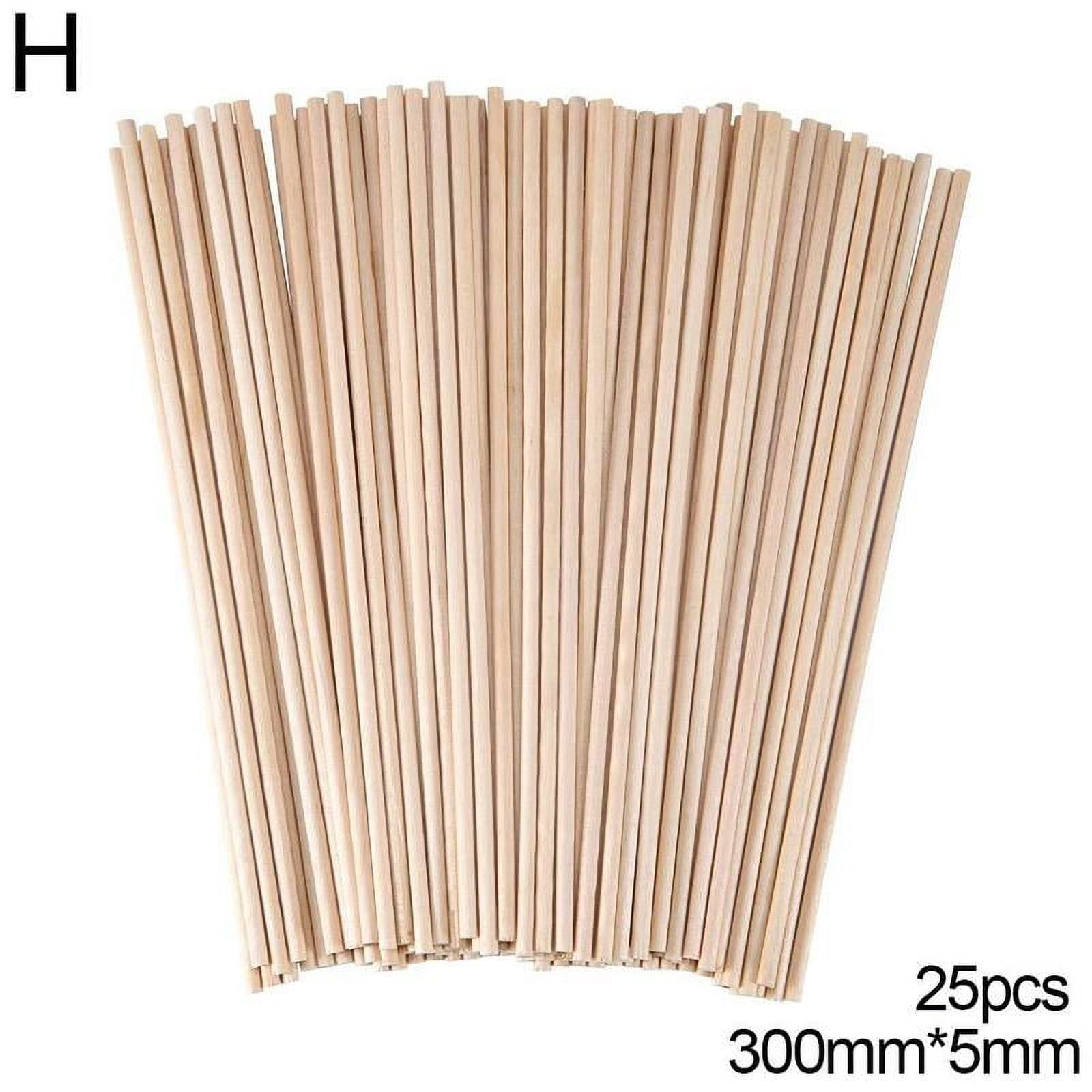 Round Wooden Dowel Rods Wood Sticks Unfinished Birch Craft 25/50 Pcs ...