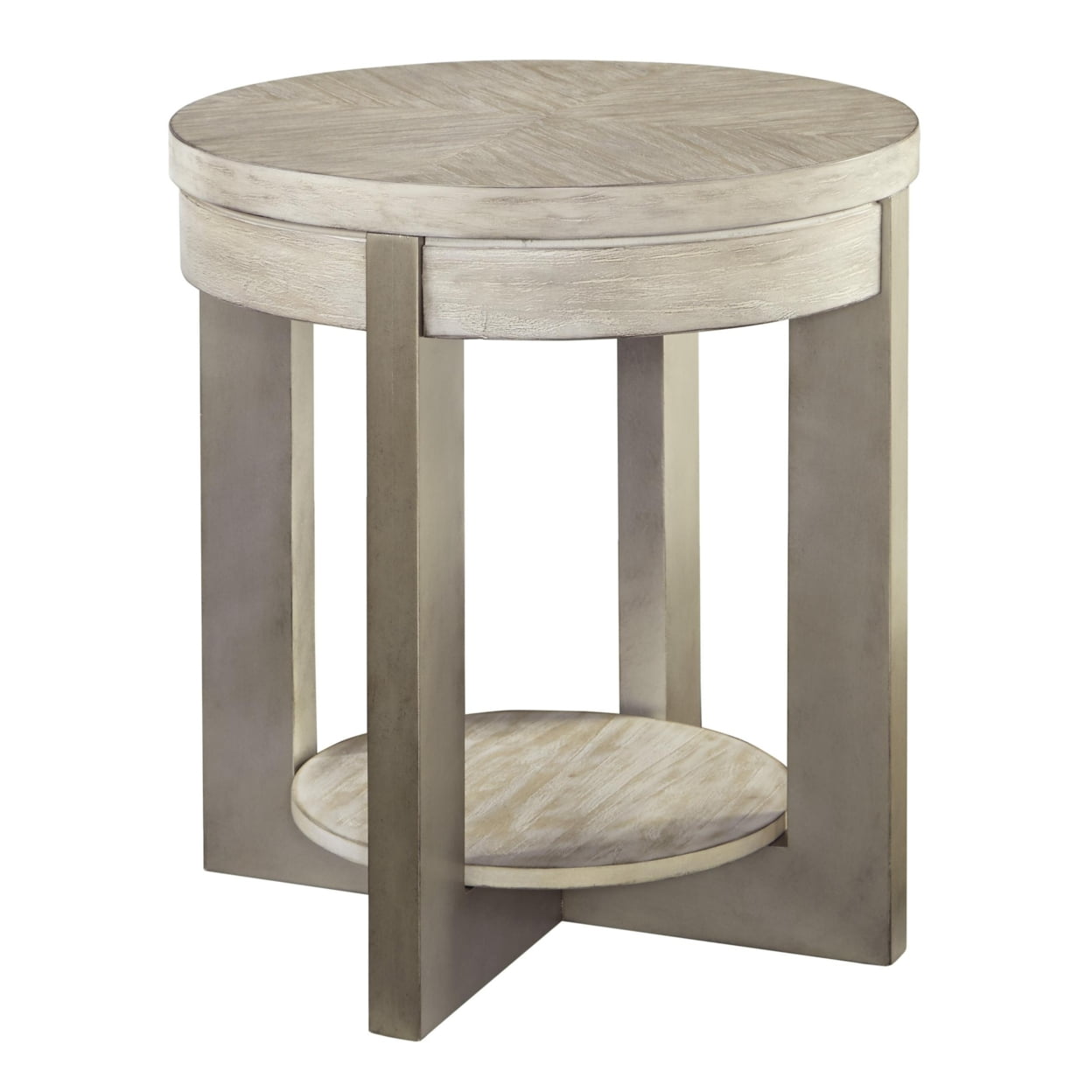 Round Wooden Frame End Table with Open Shelf, Light Brown- Saltoro ...
