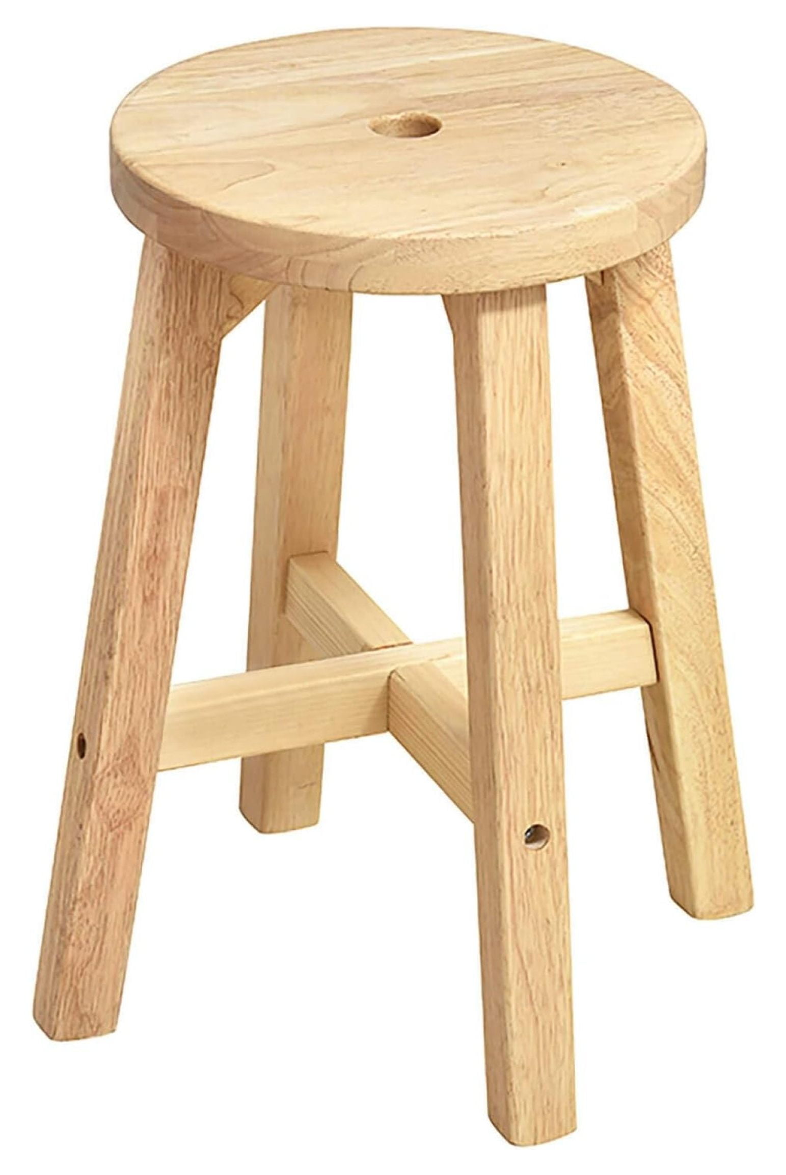Round Wooden Stool, Solid Wood 18 Inch Stool, Small Wooden Shoe Changing Stool, Solid Wood ...