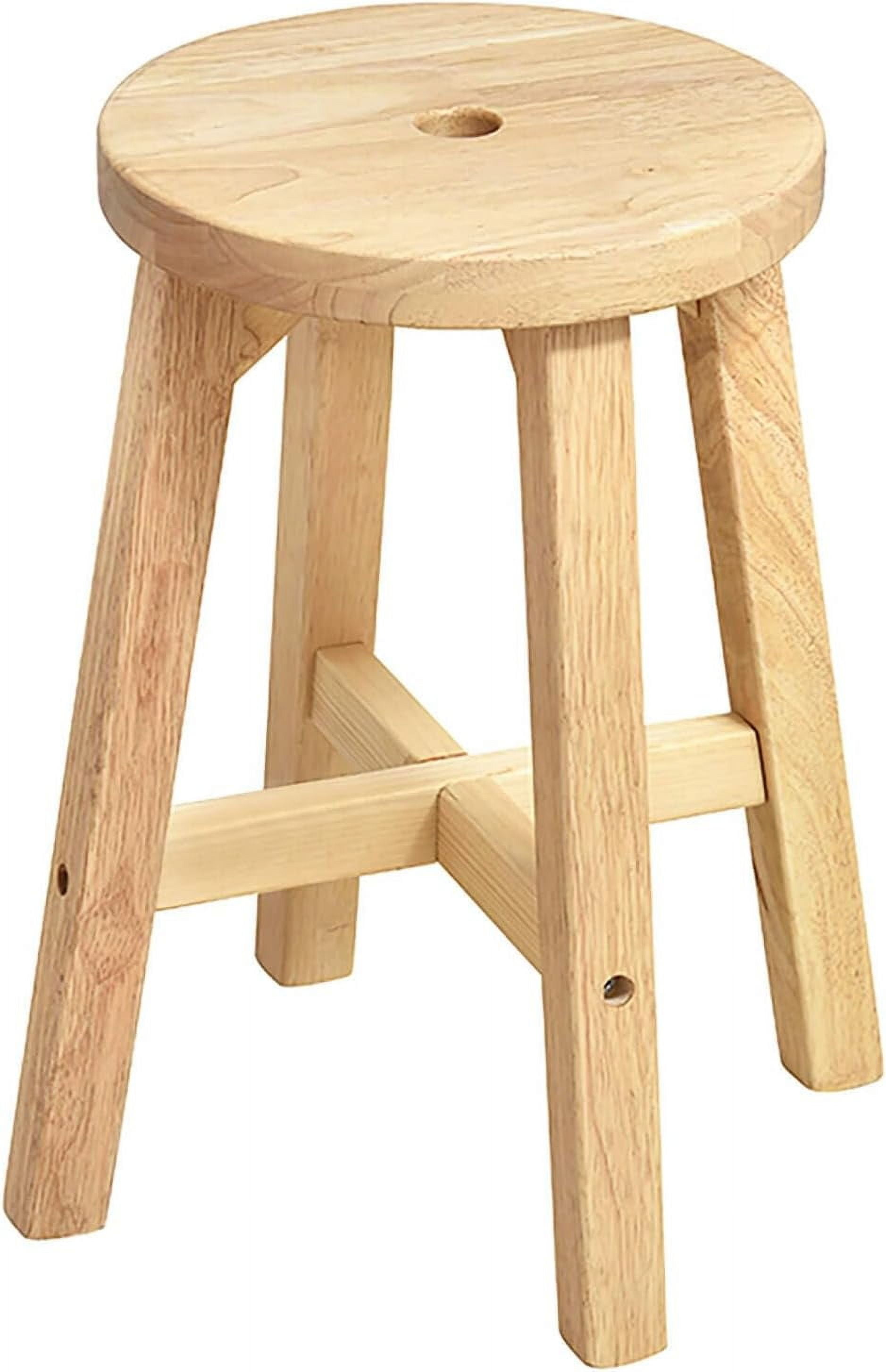 Round Wooden Stool,Solid Wood Stools,18 Inch Height Solid Wood Plant ...
