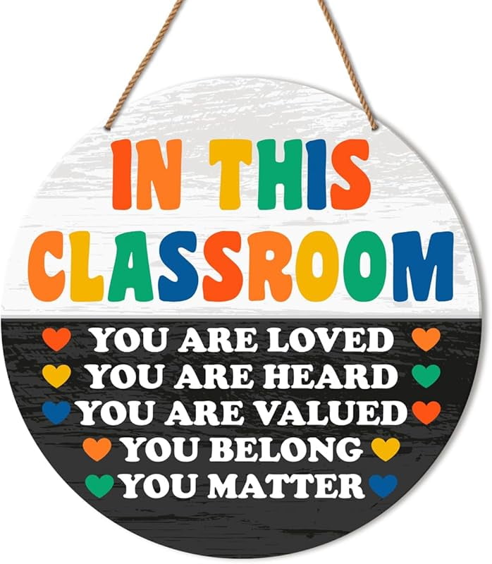 Round Wooden Welcome Door Sign for Classroom Door, Teacher Door Sign ...