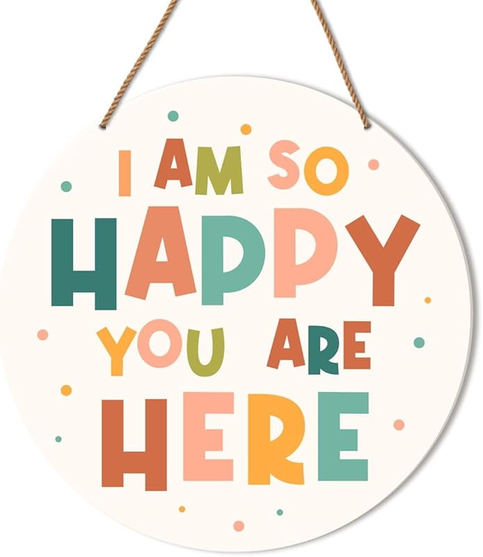 Round Wooden Welcome Door Sign, Welcome to Our Classroom Door Sign ...