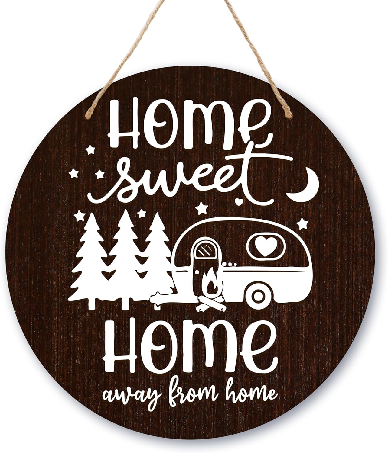 Round Wooden Welcome Sign For Front Door, Home Sweet Home Welcome Sign ...