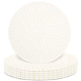 Round Woven Cotton Rope Table Place Mats Beige Line Set of 6 - Walmart.com