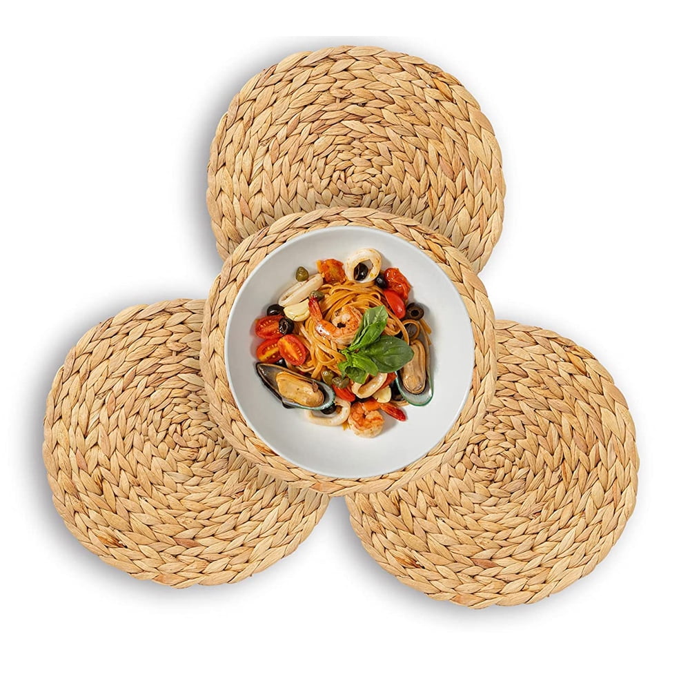 Round Woven Placemats, Rattan Placemats, Wicker Placemats, Natural ...