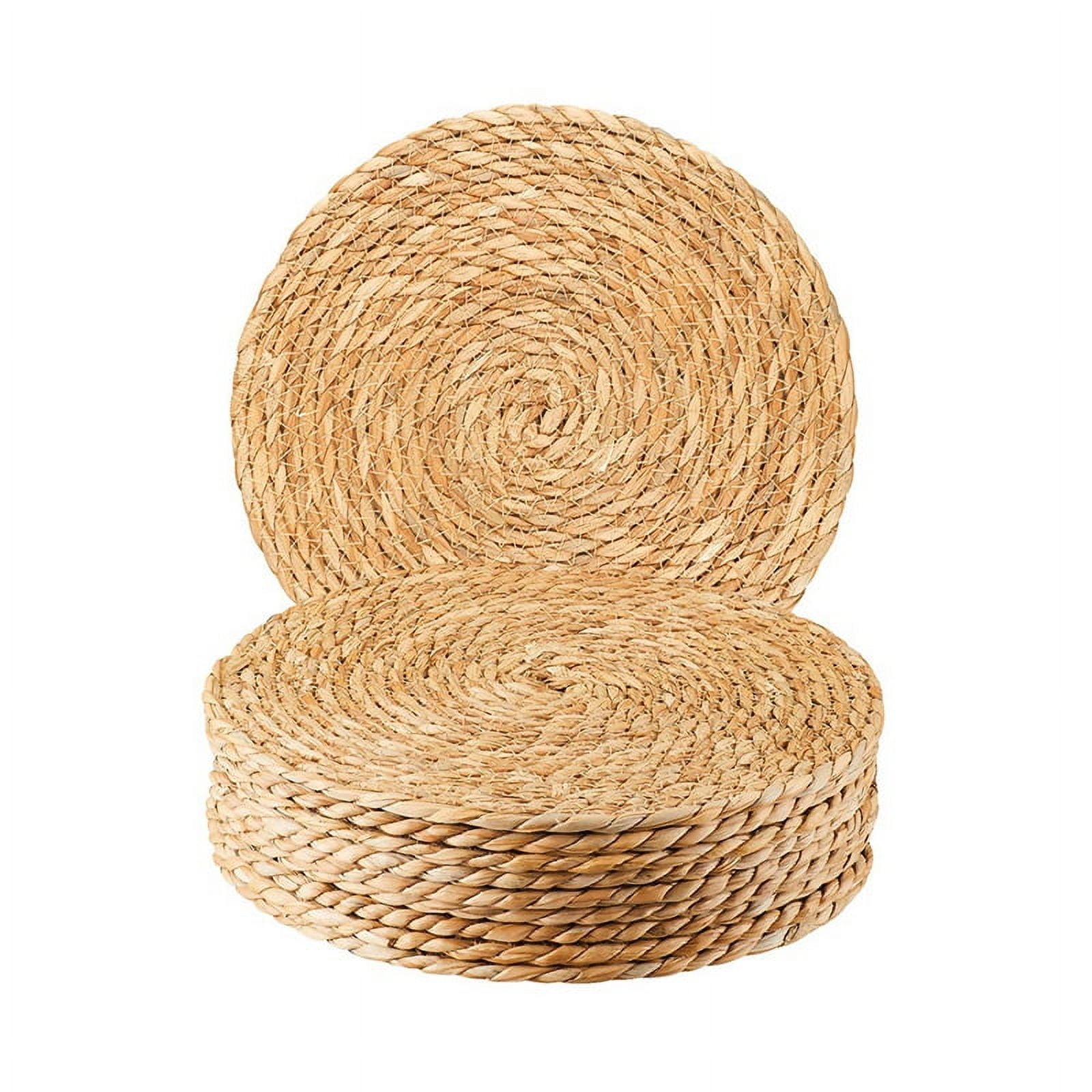 Round Woven Placemats Set of 10, 12 Inch Boho Rattan Hand-Woven ...