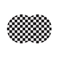 Round Woven Placemats set of 2, Black And White Checkered Plaid ...