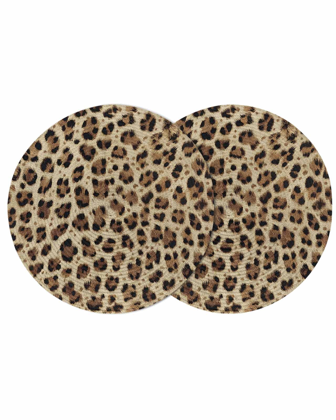 Round Woven Placemats set of 2, Vintage Abstract Washable&Heat ...