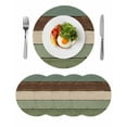 Round Woven Placemats set of 4, Farmhouse Rustic Wood Texture Washable ...