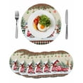 Round Woven Placemats set of 6, Red Farm Truck Christmas Tree Washable ...