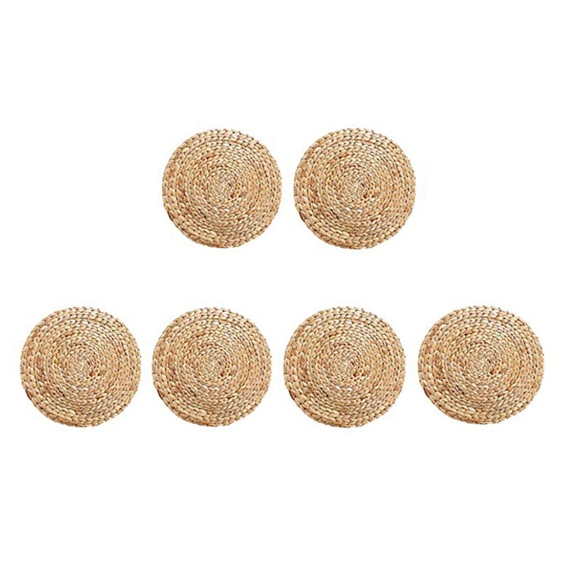 Round Woven Rattan Placemats, Natural Wicker Mats, Water Hyacinth Straw ...