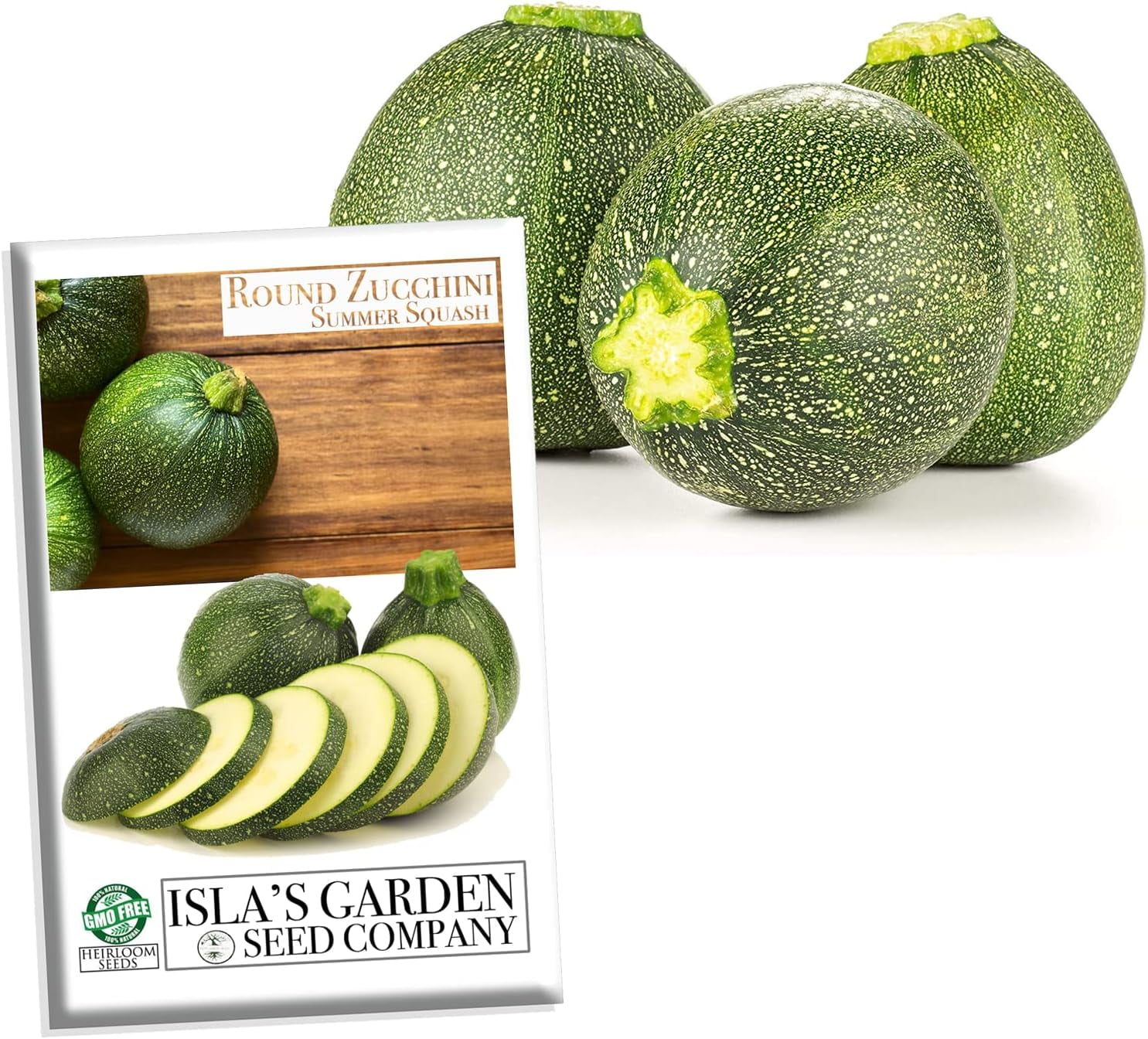 Round Zucchini Summer Squash Seeds for Planting, (Eight Ball Zucchini ...