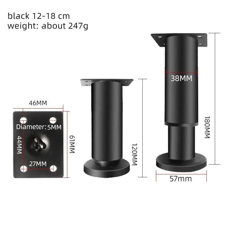 Round adjustable table legs Metal Extendable Adjustable Metal table ...