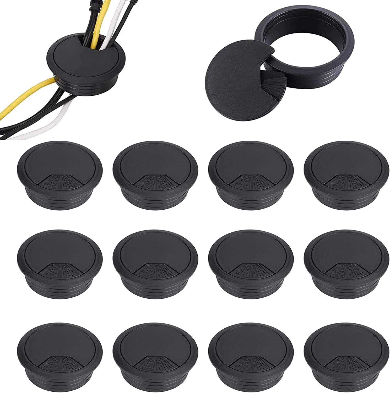 Round cable glands Ø60mm, Black Office Cable, PC Office Cord, Plastic ...