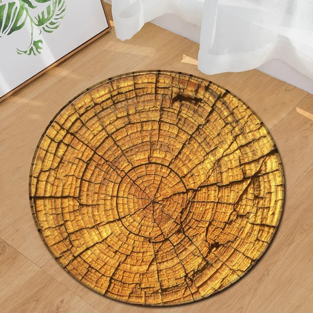 Round carpet living room bedroom home computer chair non-slip mat wood ...