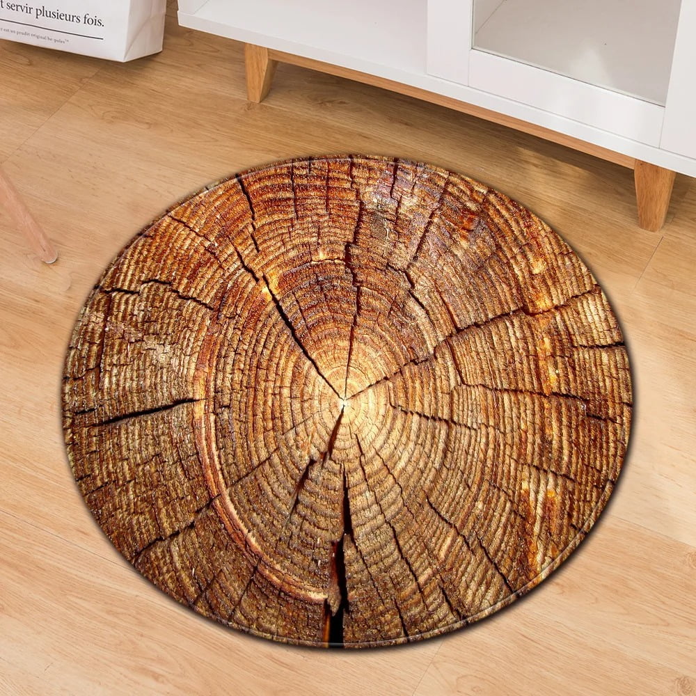 Round carpet living room bedroom home computer chair non-slip mat wood ...
