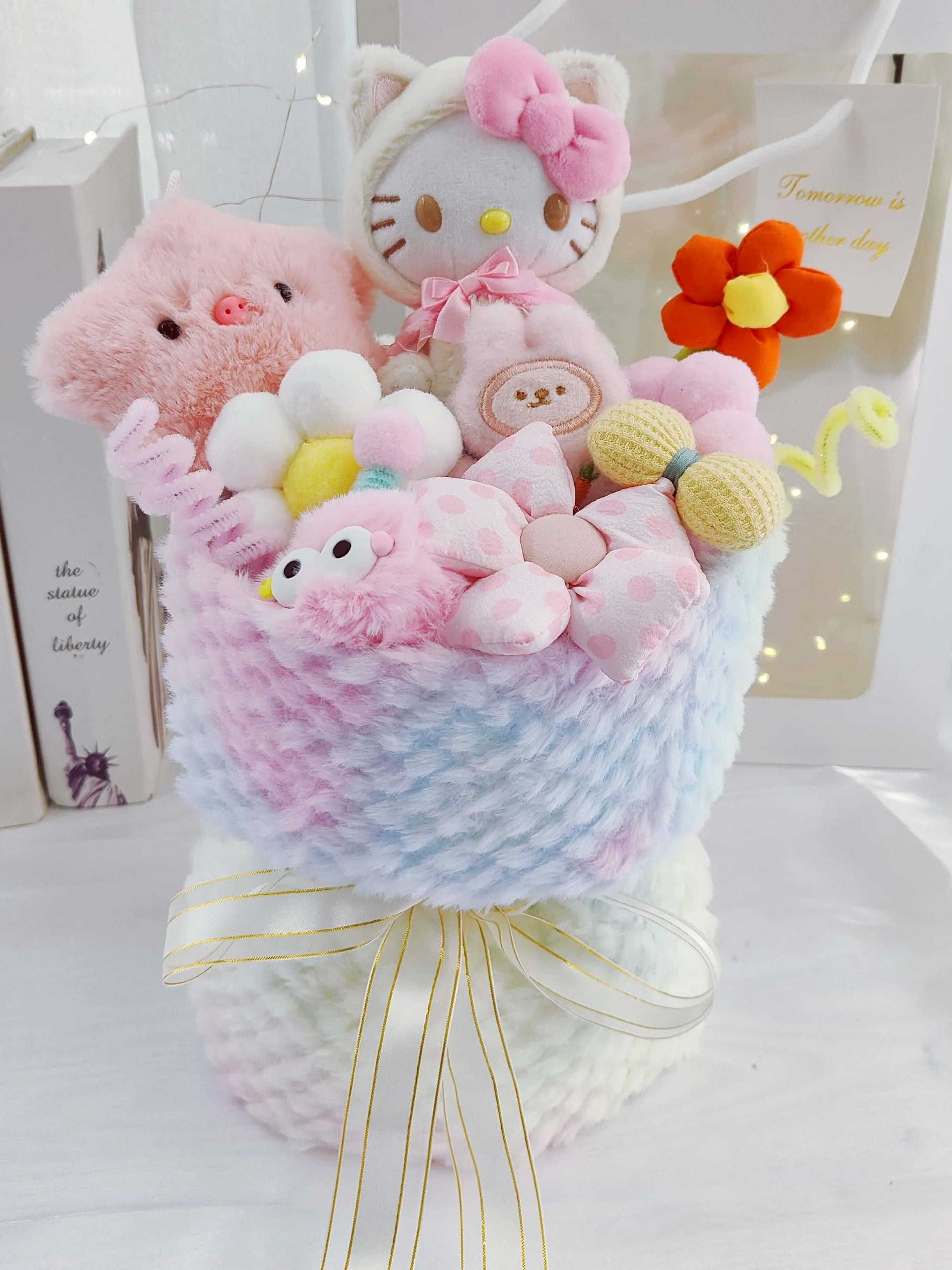 Round cartoon bouquet My Melody Kuromi Cinnamoroll Flower Bouquets ...