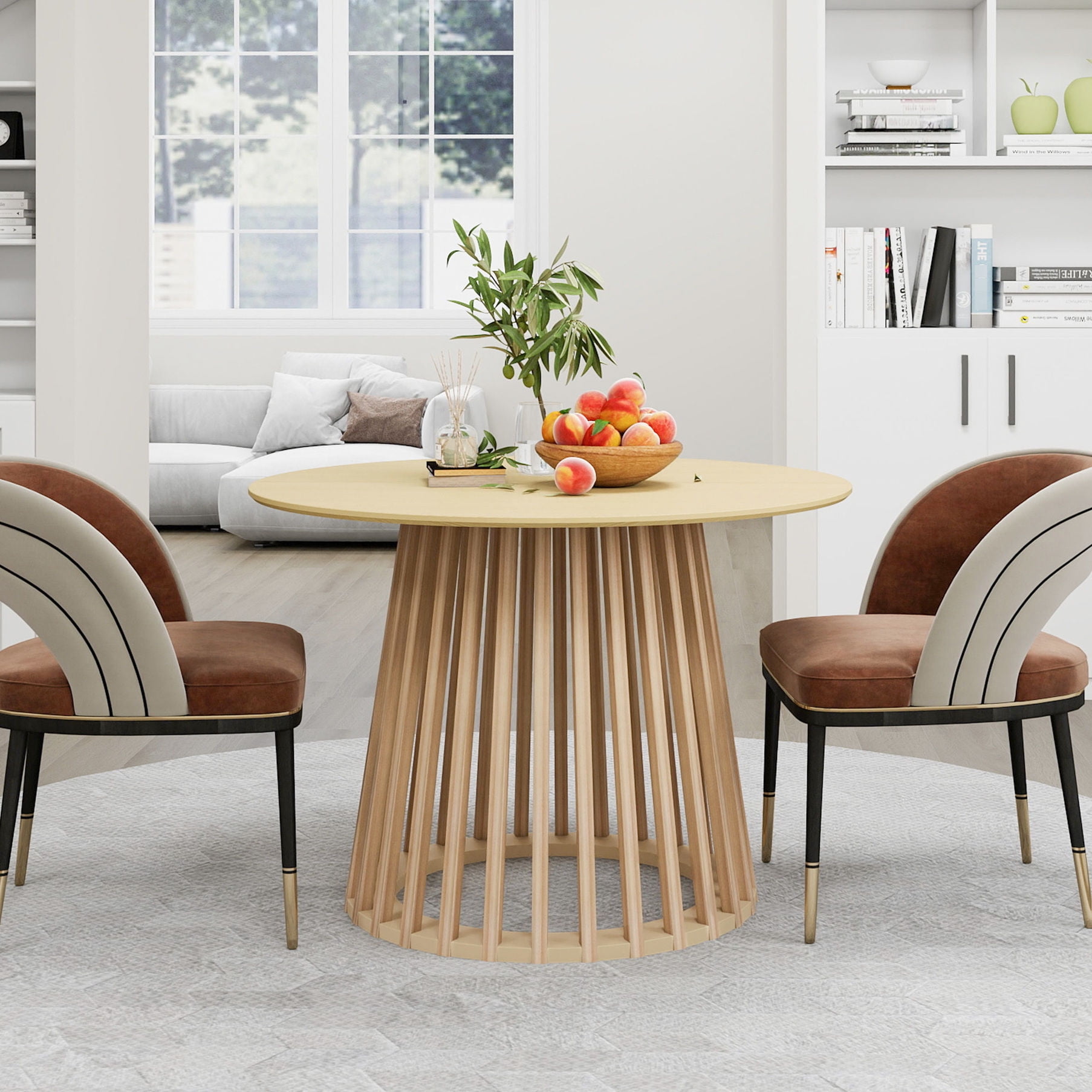 Round coffee table using melamine process and two - height table ...