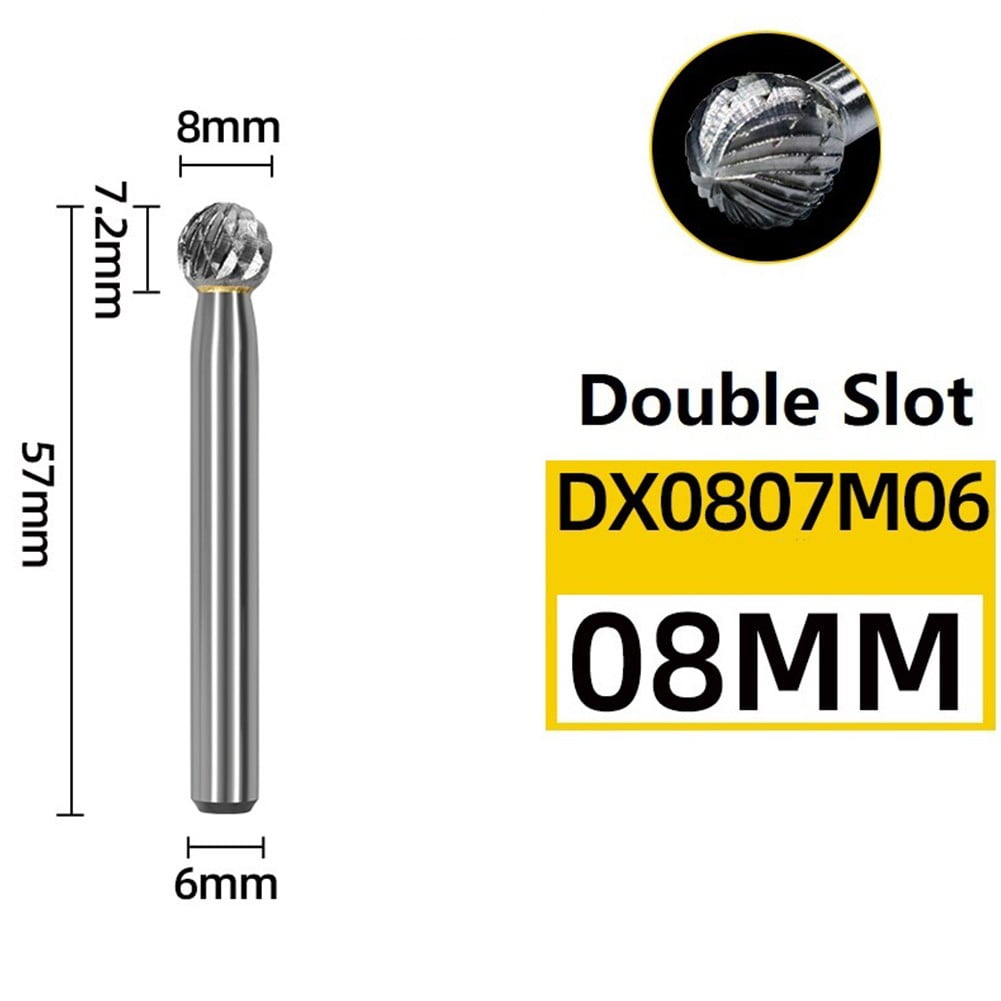 Round double cut Ball Shape Rotary File Carbide Routing Burr Bit ...
